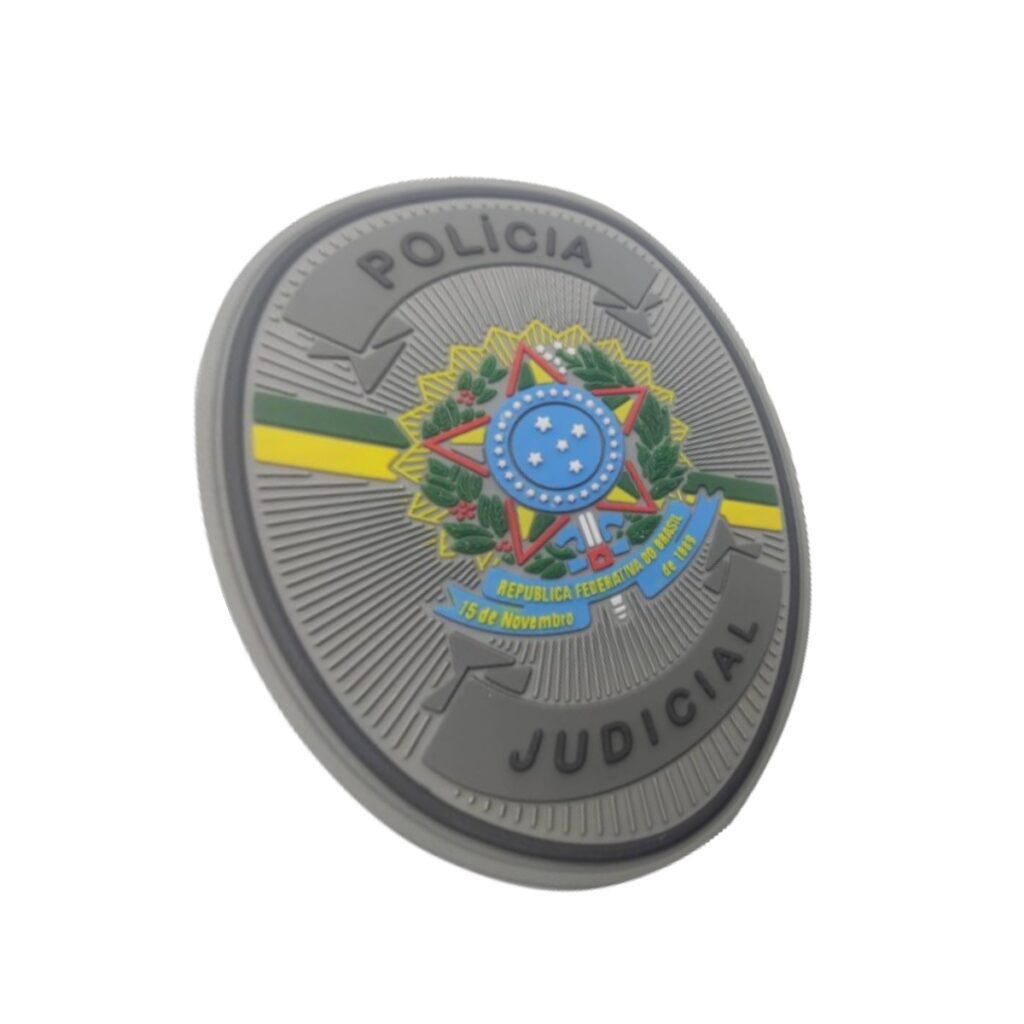 Patch Emblema Brasão Oficial Policia Judicial Emborrachado com Velcro - Ponto Militar Brasil